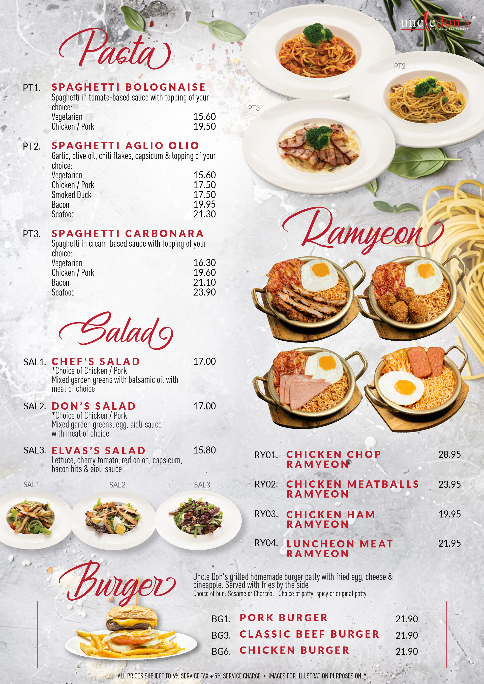 Uncle Don's Menu | Western Food | Frozen Mug Beer Malaysia - Uncle Don's
