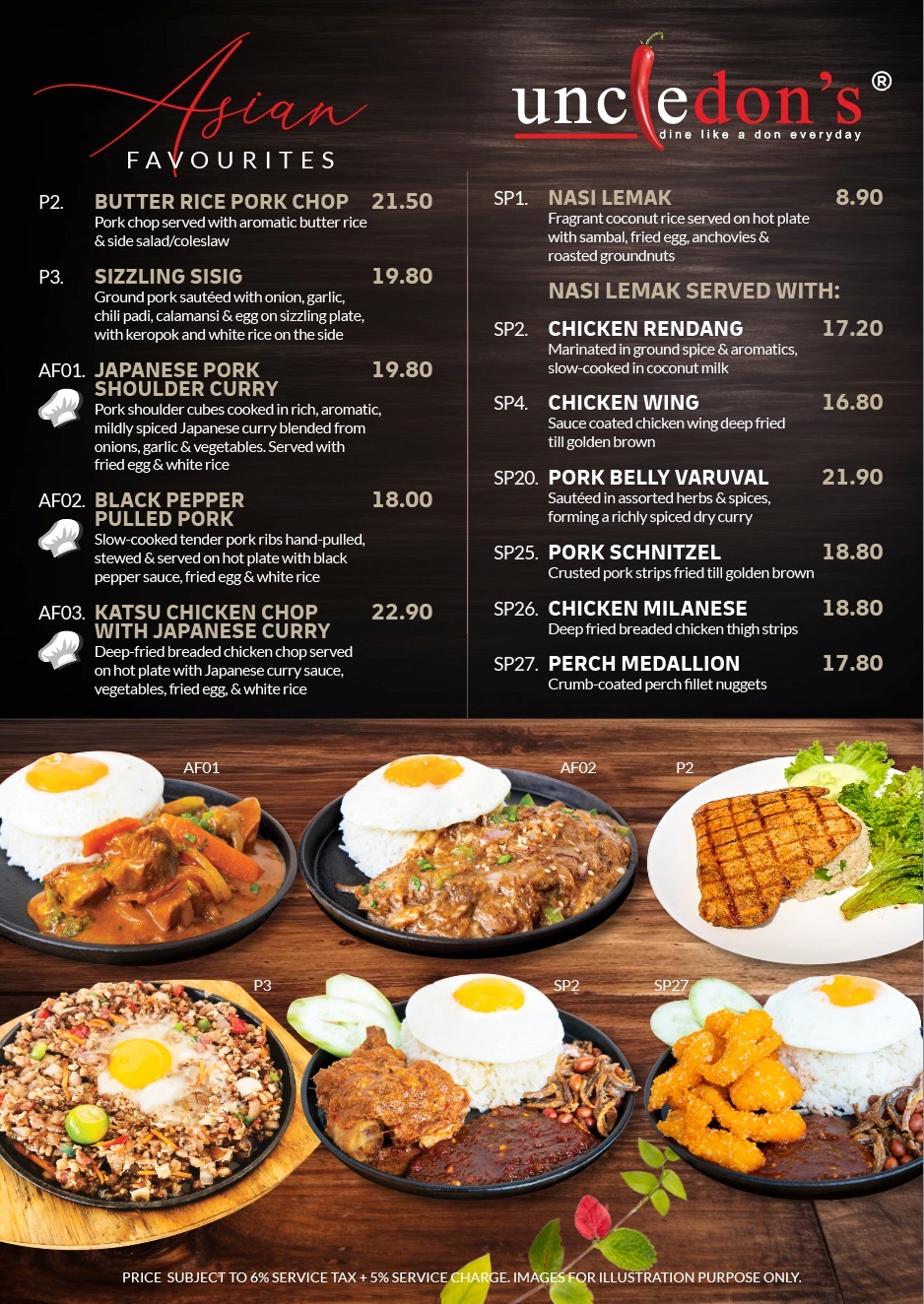 Uncle Don's Menu | Western Food | Frozen Mug Beer Malaysia - Uncle Don's